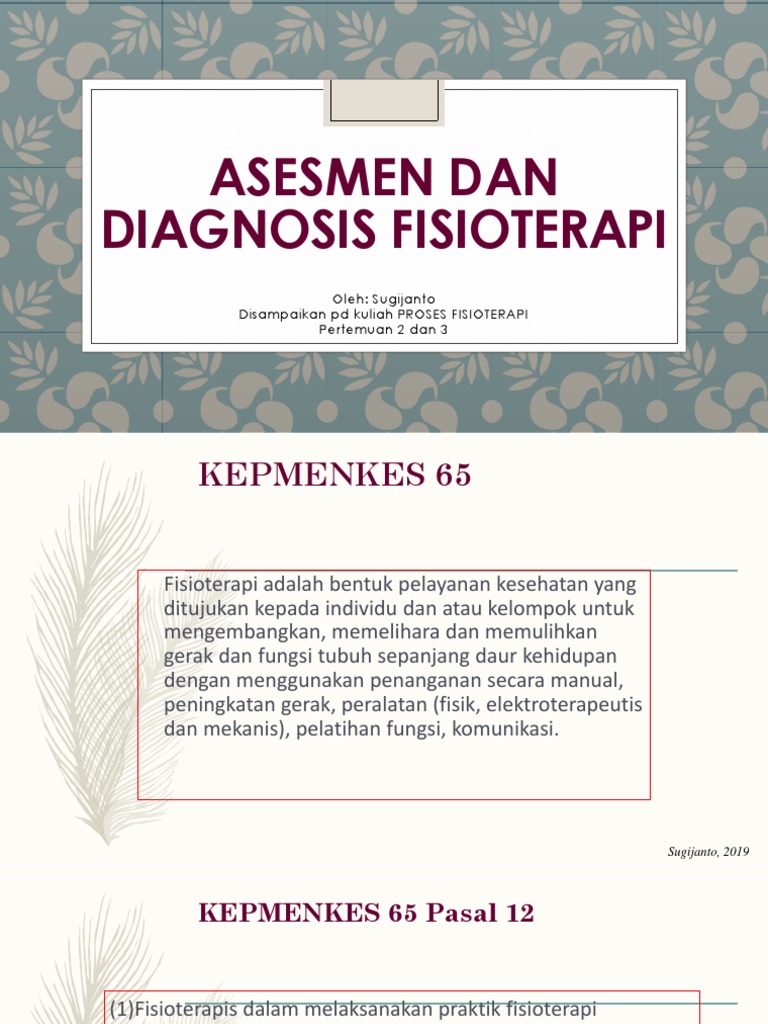 Assessment & Diagnosis Fisioterapi Teu 2-3 PDF | PDF