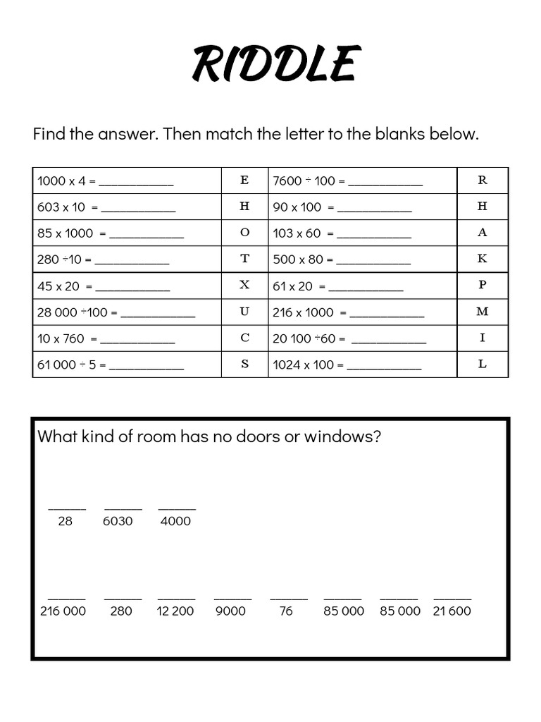 Riddles and Math Word Problems | PDF