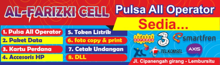 Desain Spanduk Konter Pulsa Alfarizki Cell | PDF