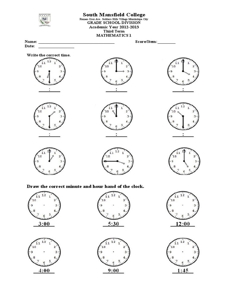 clock handout.docx