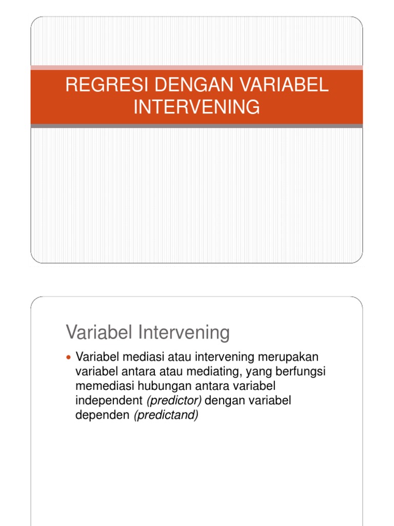 Regresi Dengan Variabel Intervening PDF | PDF