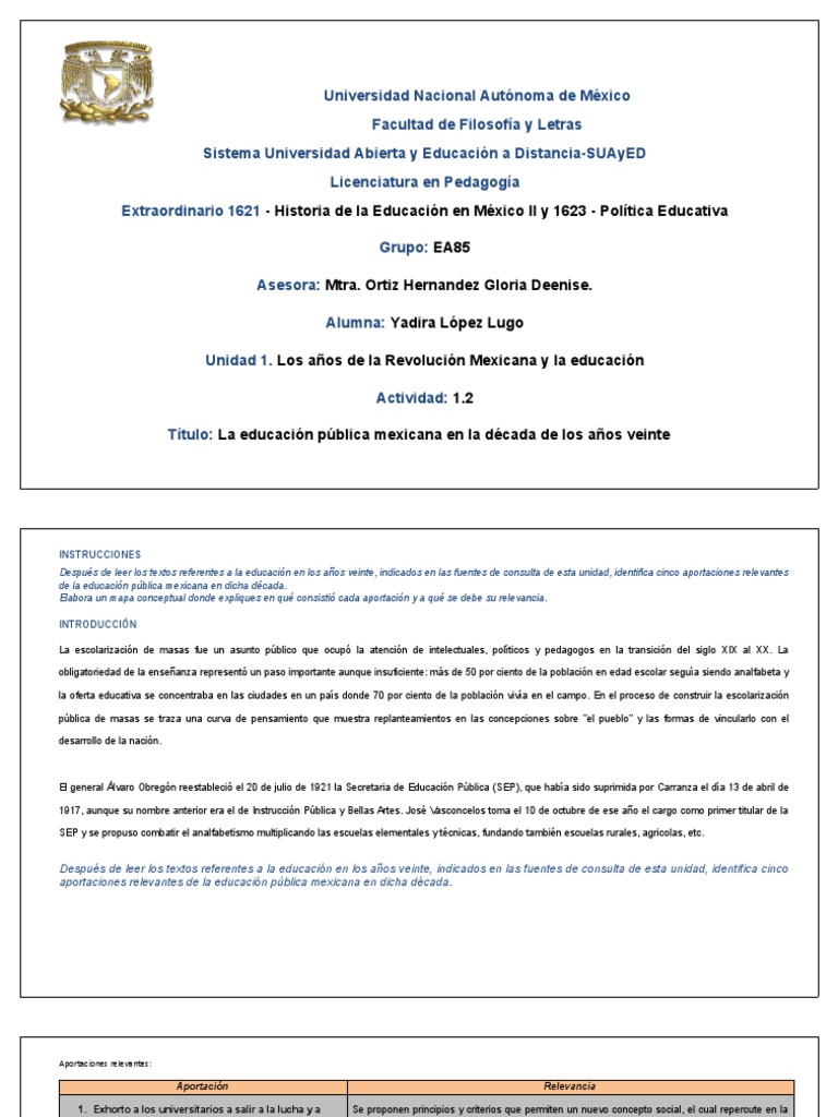 Lopez Lugo Yadira U1 Act1.2.Historia | PDF | México | Aprendizaje