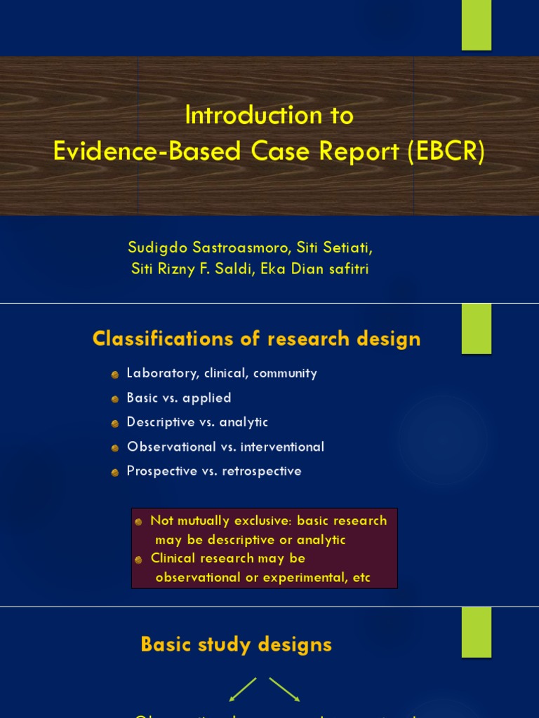 Introduction To Evidence-Based Case Report (EBCR) | PDF | Case Report | Health Care