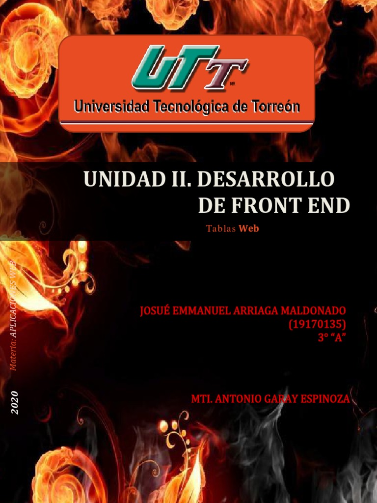 Unidad Ii. Desarrollo de Front End: Tablas Web | PDF | Computing And Information Technology