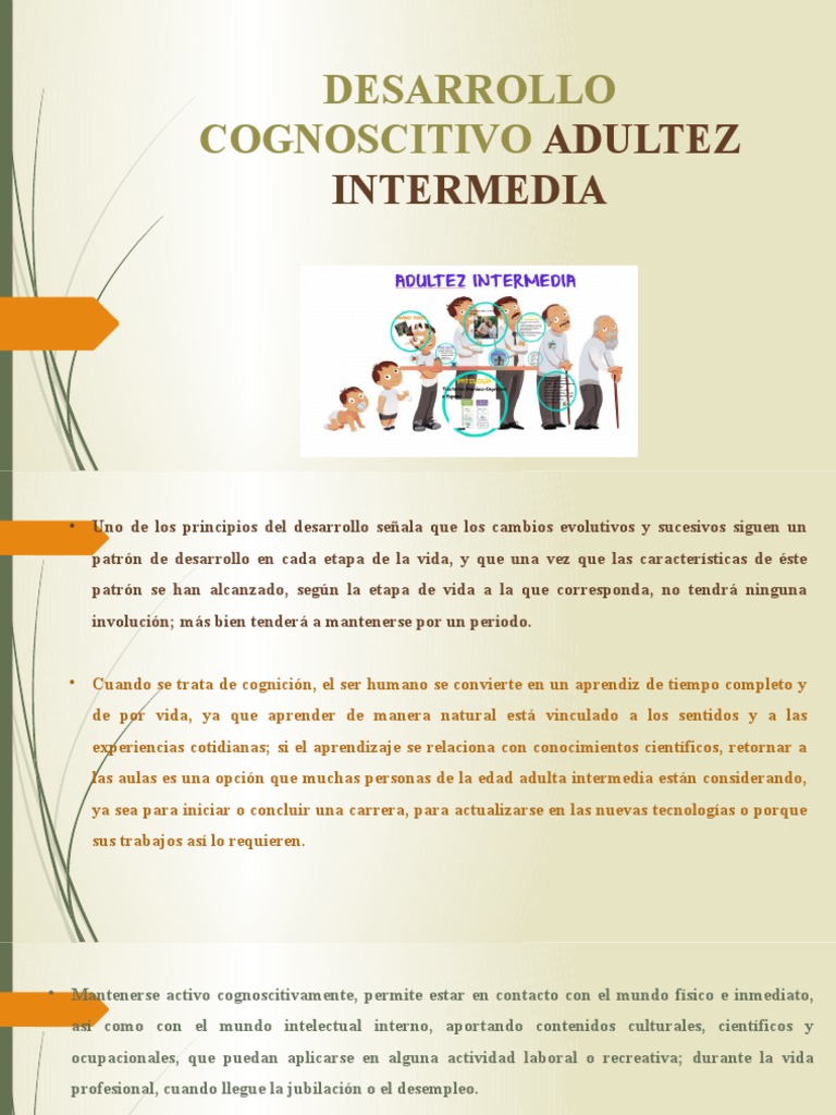 Adultez Intermedia Desarrollo Cognoscitivo | PDF | Memoria | Adultos