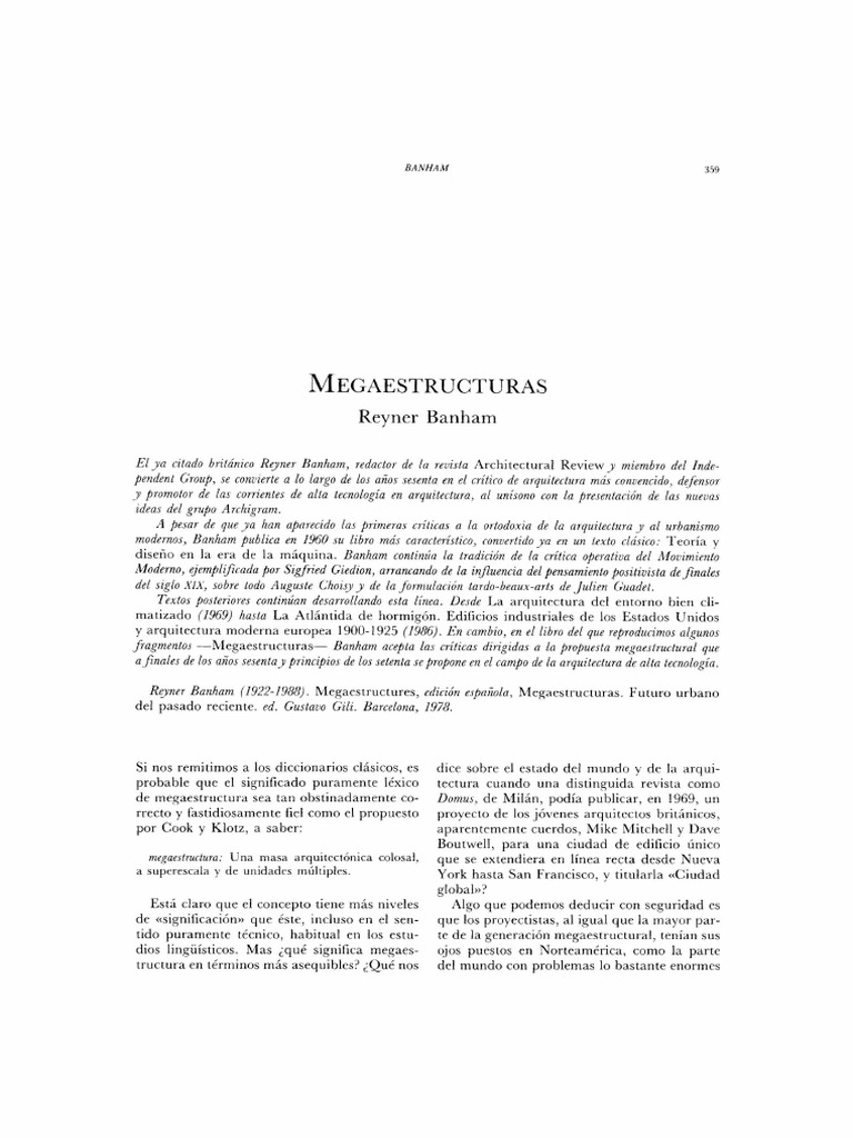 Banham - Megaestructuras | PDF