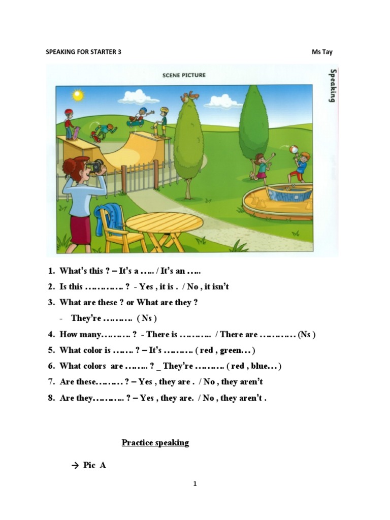 Speaking For Starter 3 Ms Tay | PDF