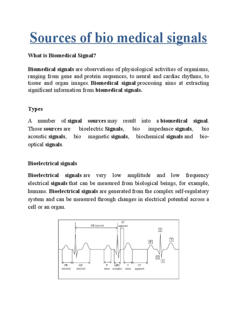 Sources of Bio Medical Signals | PDF | Applied And Interdisciplinary ...