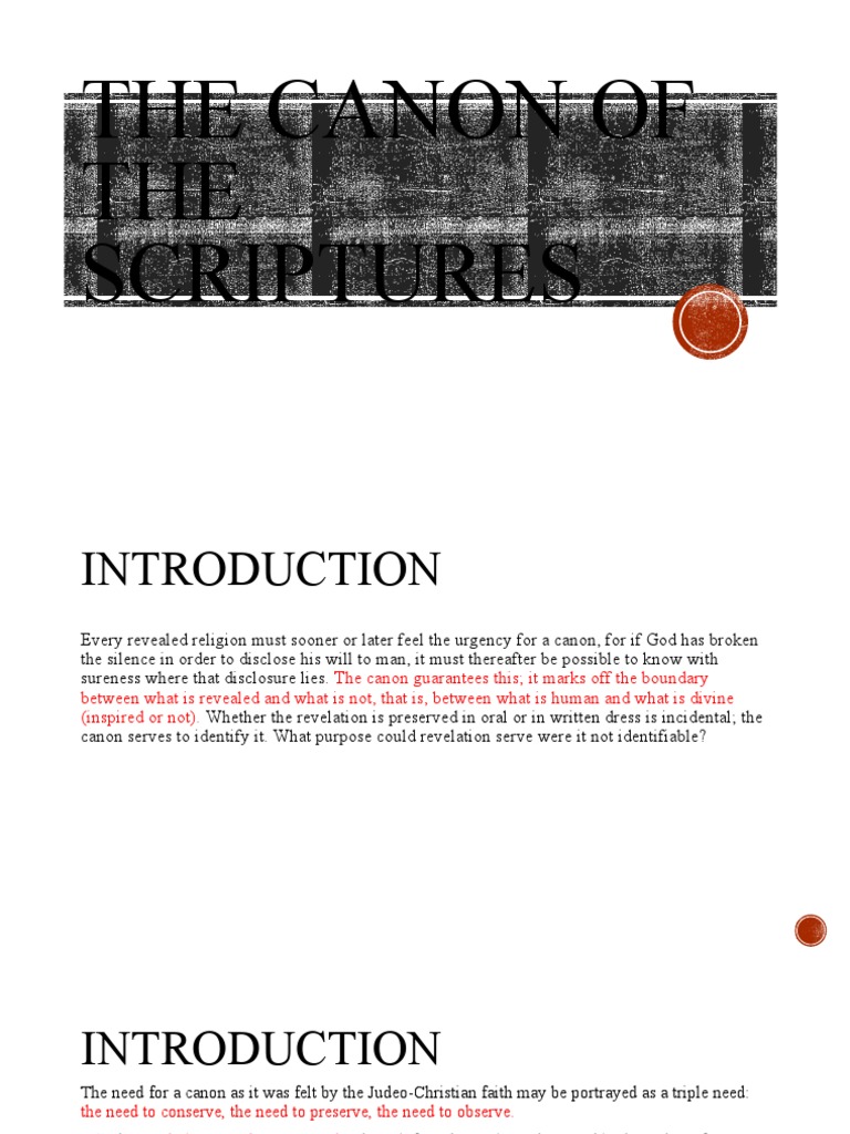 The Canon of THE Scriptures | PDF | Biblical Canon | Apocrypha