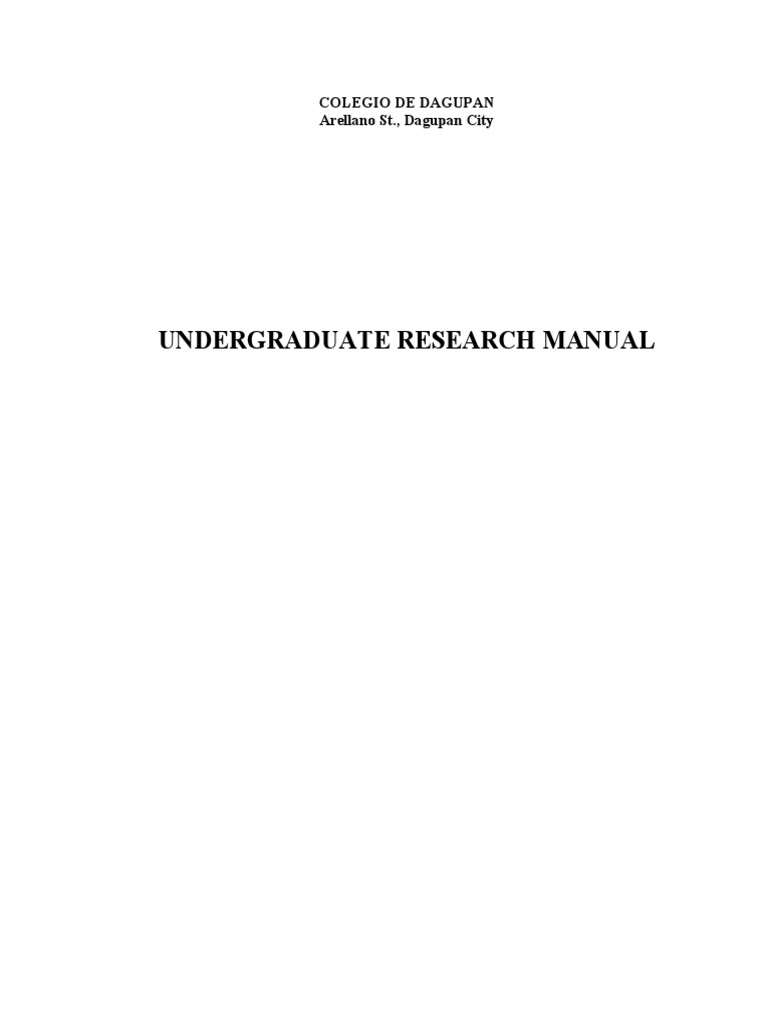 Undergraduate Research Manual | PDF | Plagiarism | Statistics