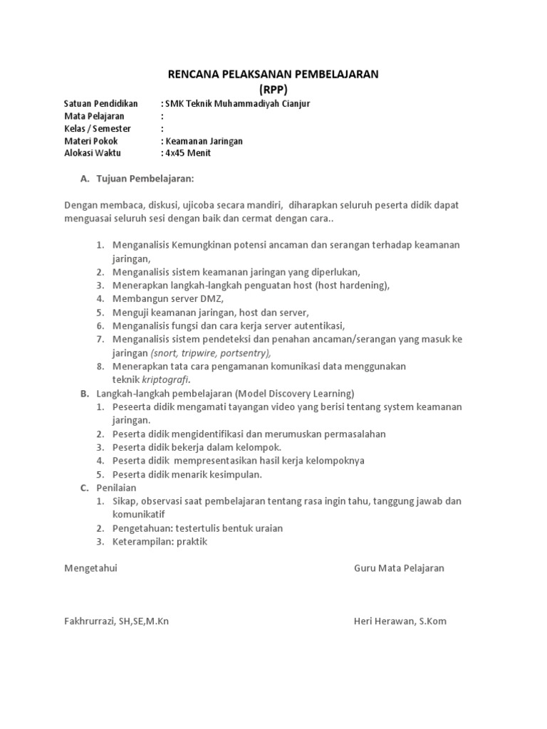 RPP 1 Lembar Aij | PDF