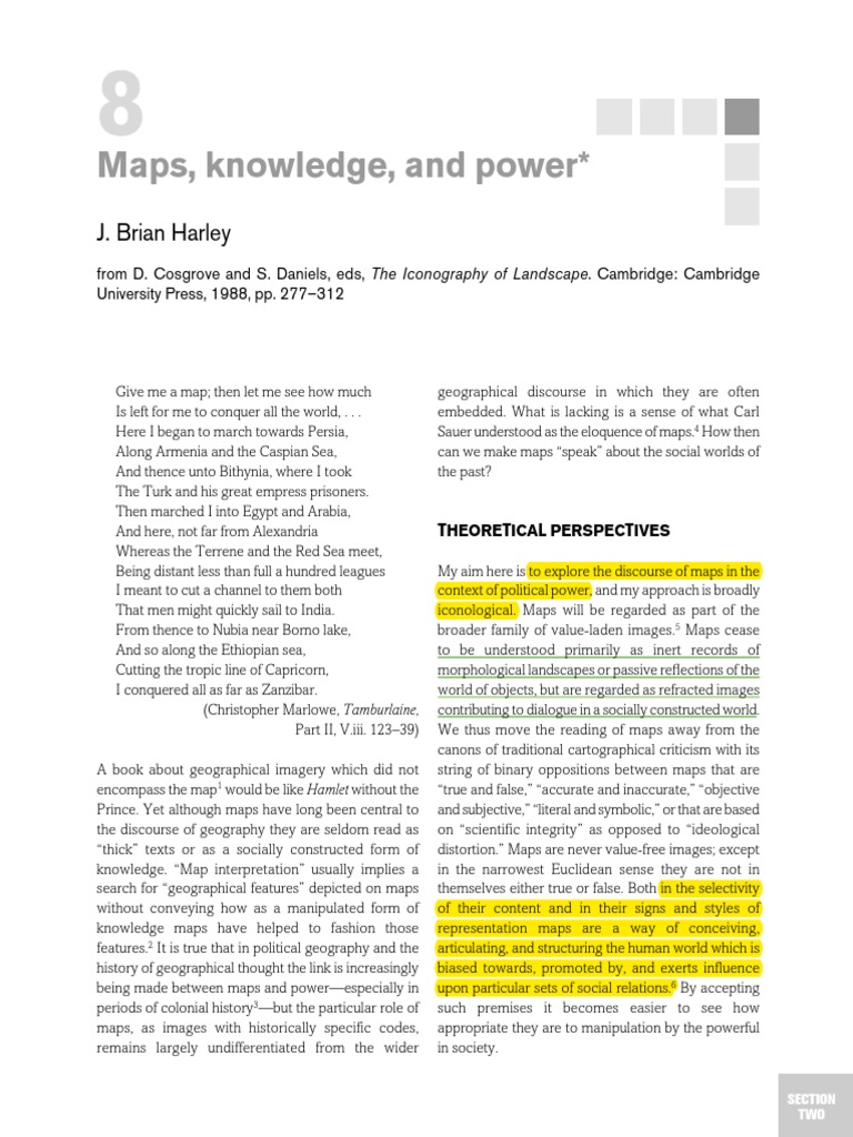 Maps, Knowledge and Power | PDF | Cartography | Map