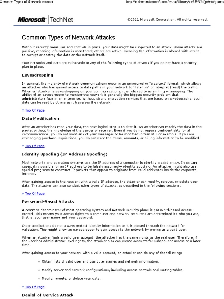 Common Types of Network Attacks | Computer Network | Security Engineering