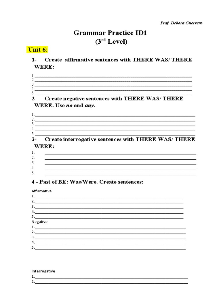Practica de Gramatica 3er Nivel | PDF | Quantity | Question