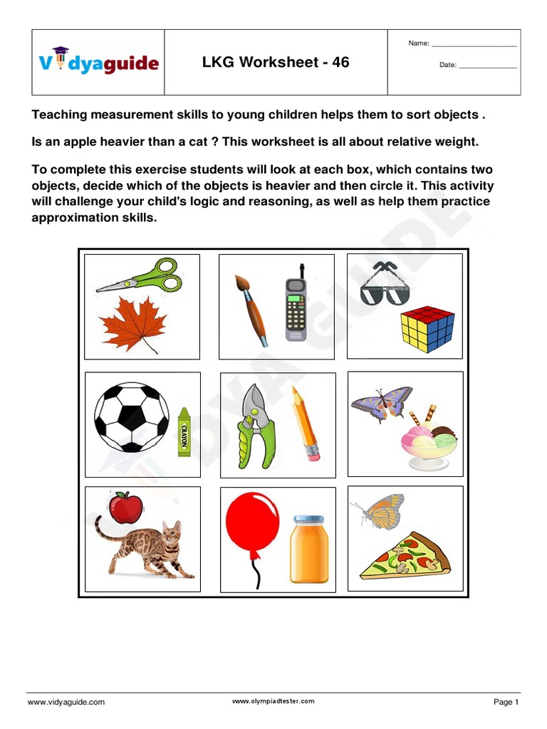 LKG Worksheet - 46: Name: - Date | PDF | Reason | Critical Thinking