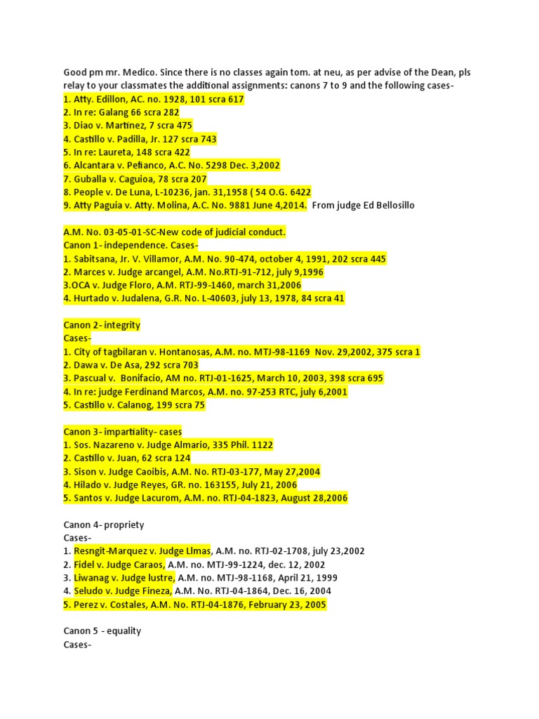 Case Digests - Legal Ethics | PDF | Separation Of Powers | Crime & Violence