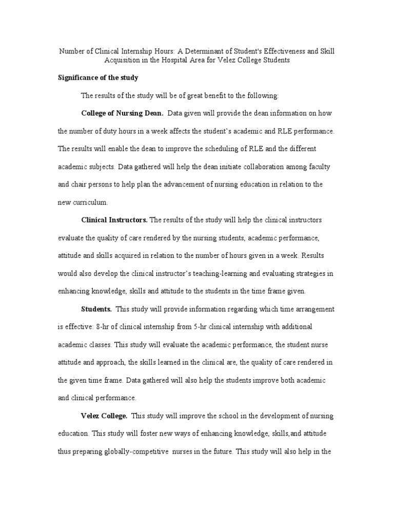 Significance of The Study | PDF