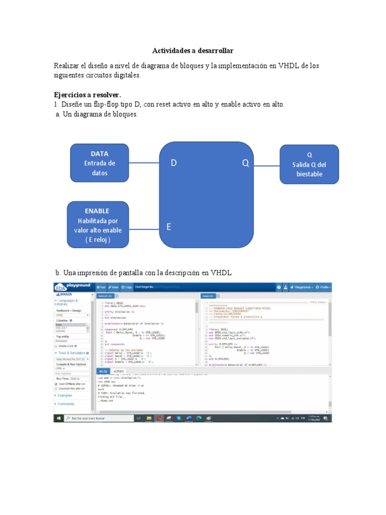 Diseño de circuitos digitales secuenciales en VHDL | PDF | Vhdl | Diseño electronico