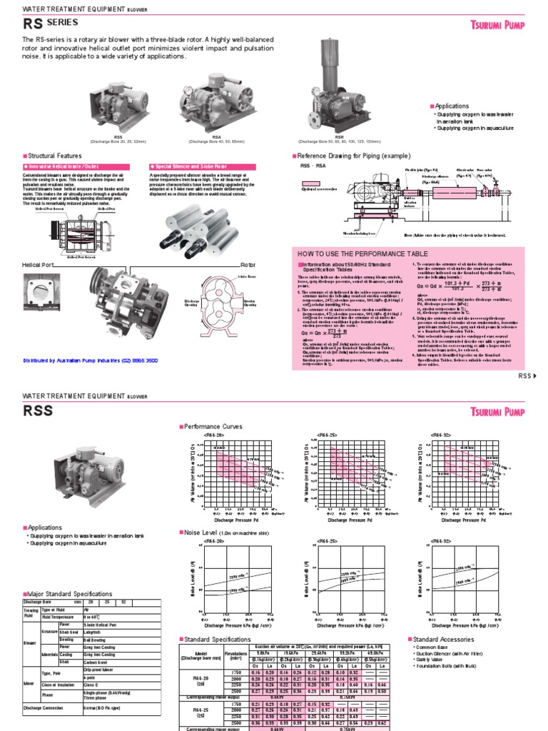 RS Series Rotary Air Blower Overview | PDF | Valve | Turbine