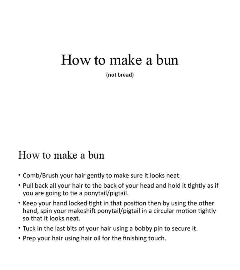 How to Create a Neat Hair Bun | PDF