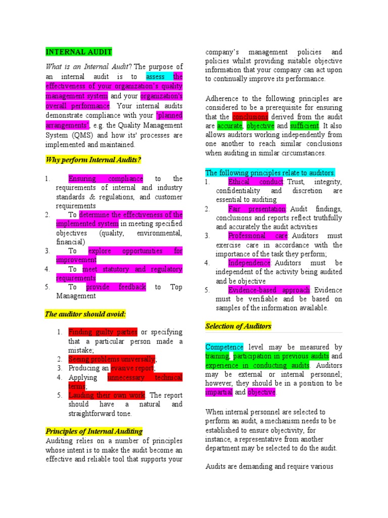 Internal Audit - Overview | PDF | Internal Audit | Audit