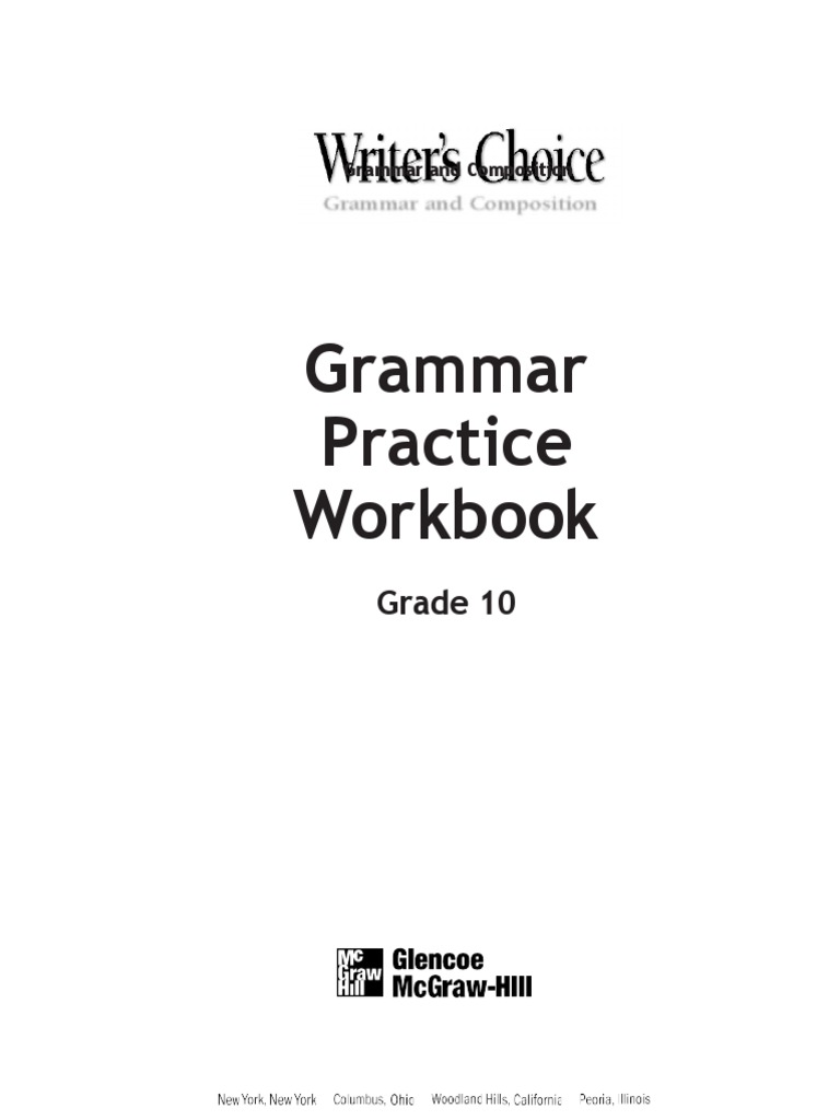 Grammar WB Grade 10 | PDF | Verb | Adjective