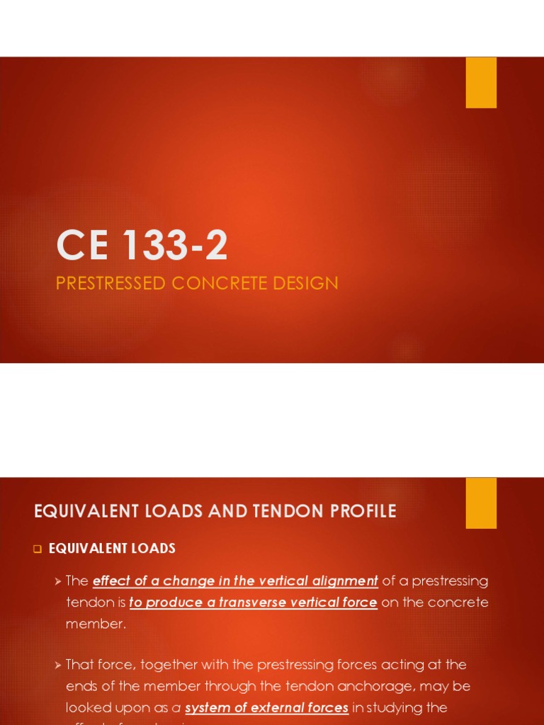 Equivalent Loads and Tendon Profile | PDF