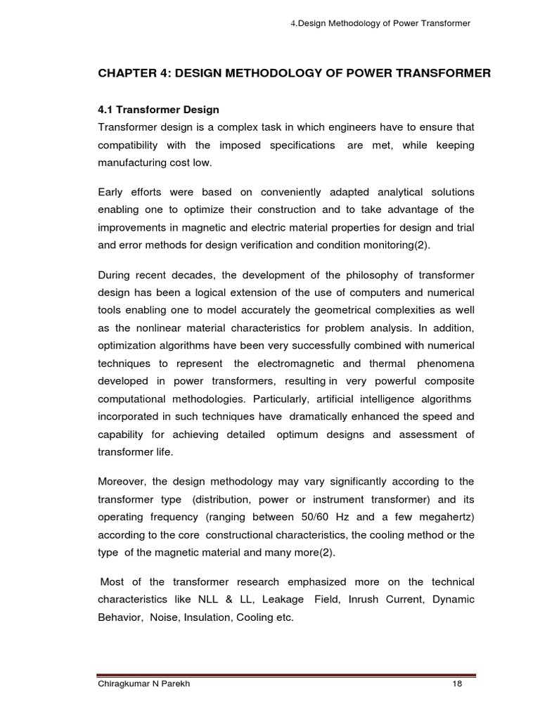 Chapter 4: Design Methodology of Power Transformer | PDF