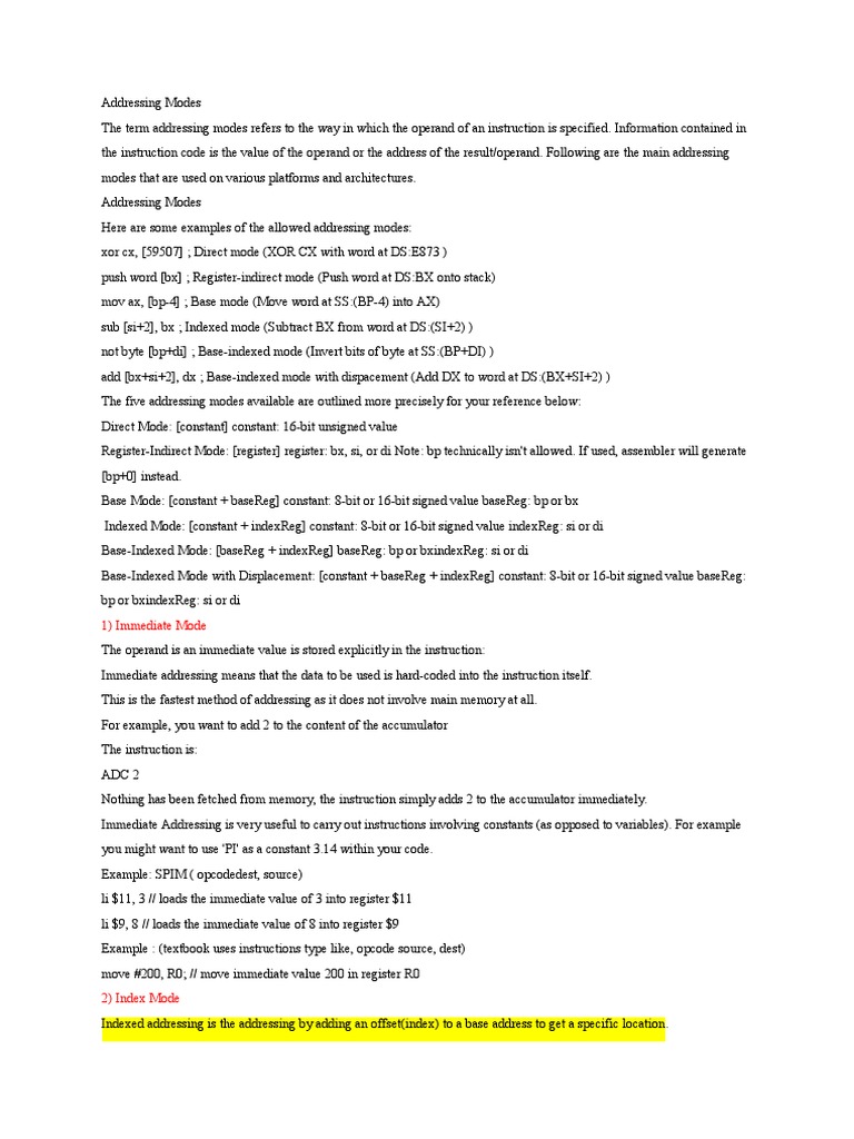 Assembly Word Sheet | PDF | Array Data Structure | Pointer (Computer Programming)