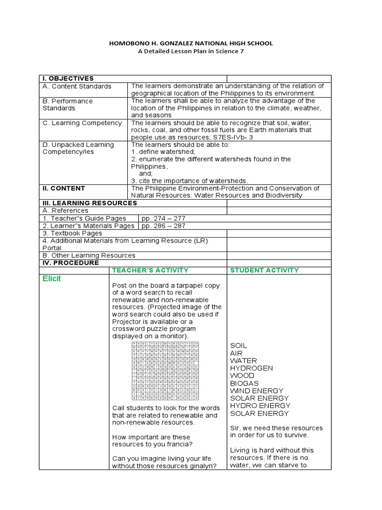Demo Lesson in Grade 7 Science | PDF | Drainage Basin | Rain