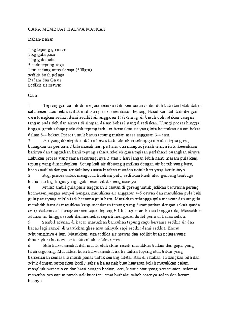 Halwa Maskat | PDF