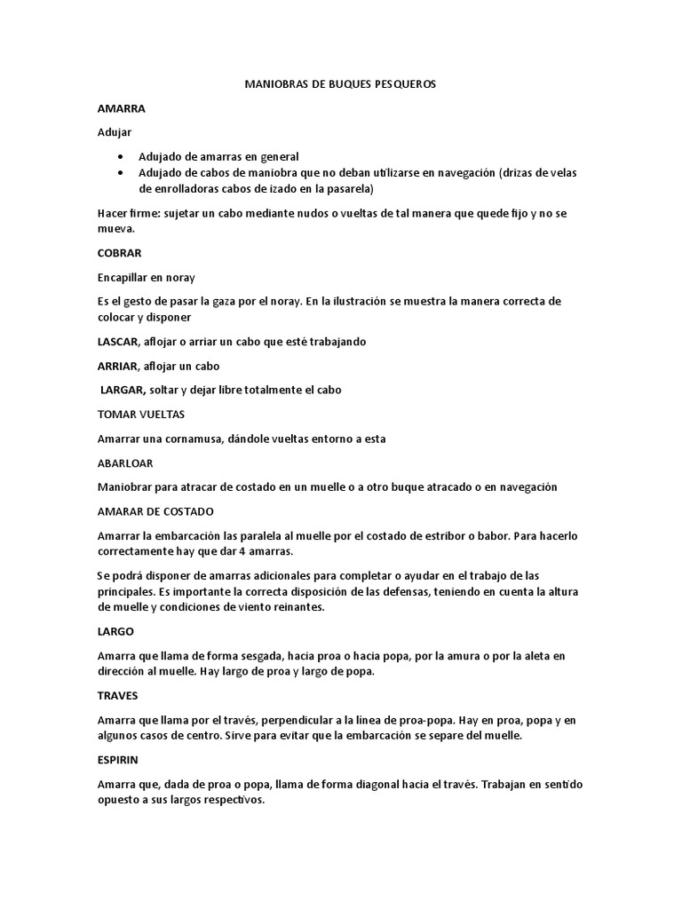 Maniobras Esenciales para Buques Pesqueros | PDF | Barcos | Timón