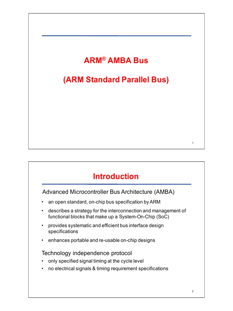 ARM AMBA&Bus (ARM&Standard&Parallel&Bus) | PDF | Computer Engineering | Telecommunications
