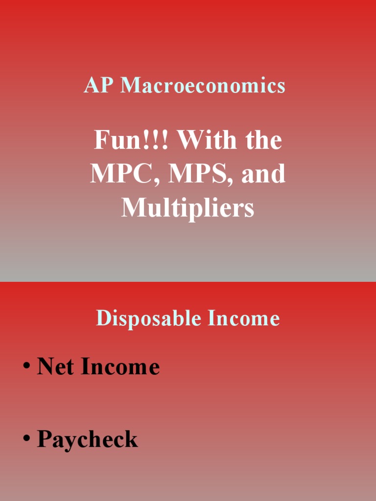 AP Macroeconomics: Fun!!! With The MPC, MPS, and Multipliers | PDF ...
