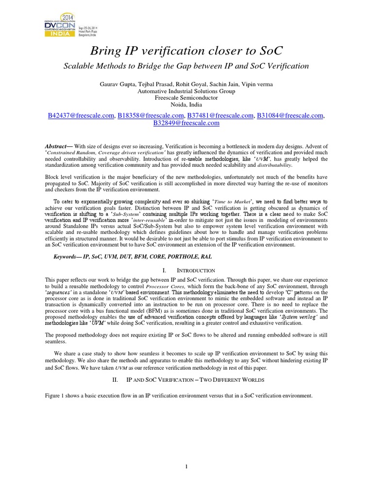 Bring Ip Verification Closer To Soc | PDF | System On A Chip | Central ...