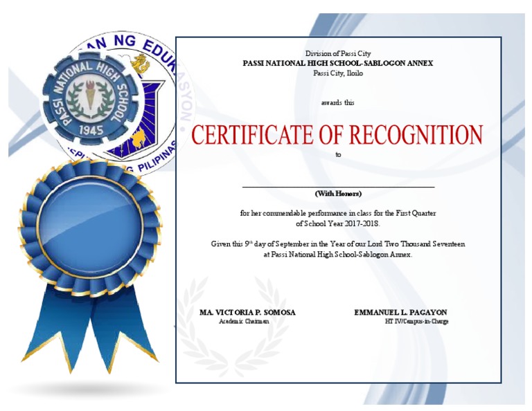 Passi National High School-Sablogon Annex: Division of Passi City Passi ...