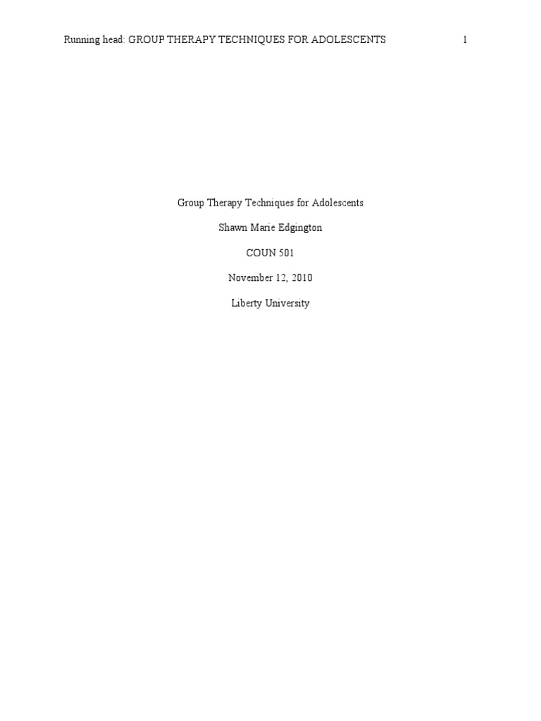 Final Draft Research Paper - A | PDF | Psychotherapy | Cognitive ...