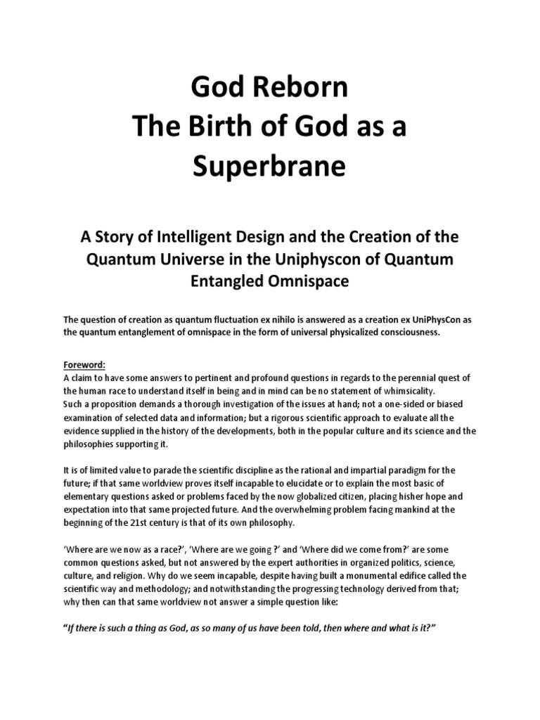 God Reborn - The Birth of God and The Creation of The Universe | PDF ...