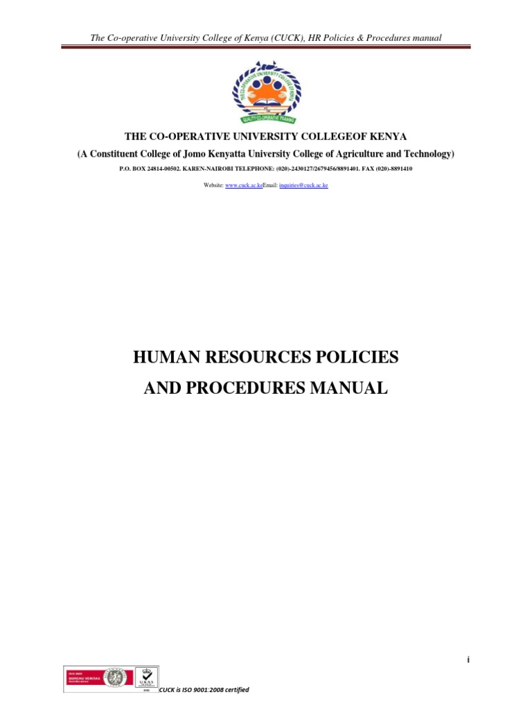 Human Resources Policies and Procedures Manual: The Co-Operative ...