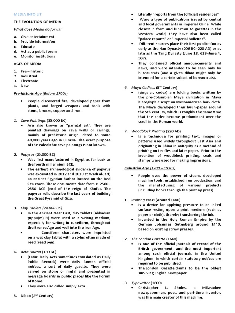 Evolution of Media Through Ages | PDF | Web Search Engine | World Wide Web