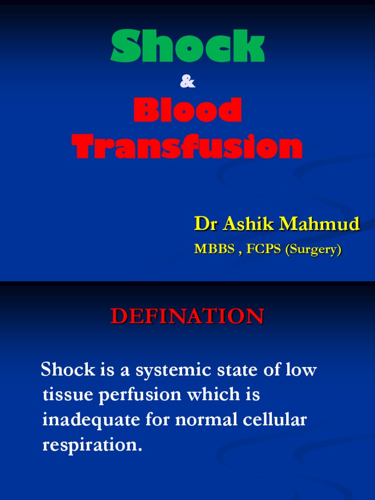 Shock: Blood Transfusion | PDF | Shock (Circulatory) | Blood Transfusion