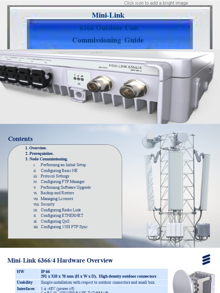 Mini-Link 6366 Outdoor Unit Commissioning Guide | PDF | File Transfer Protocol | Ip Address