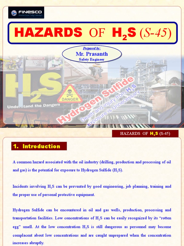 2 - Hazards of H2S | PDF | Odor | Personal Protective Equipment
