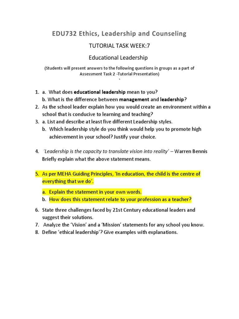 Edu732 Tutorial Week 7 | PDF