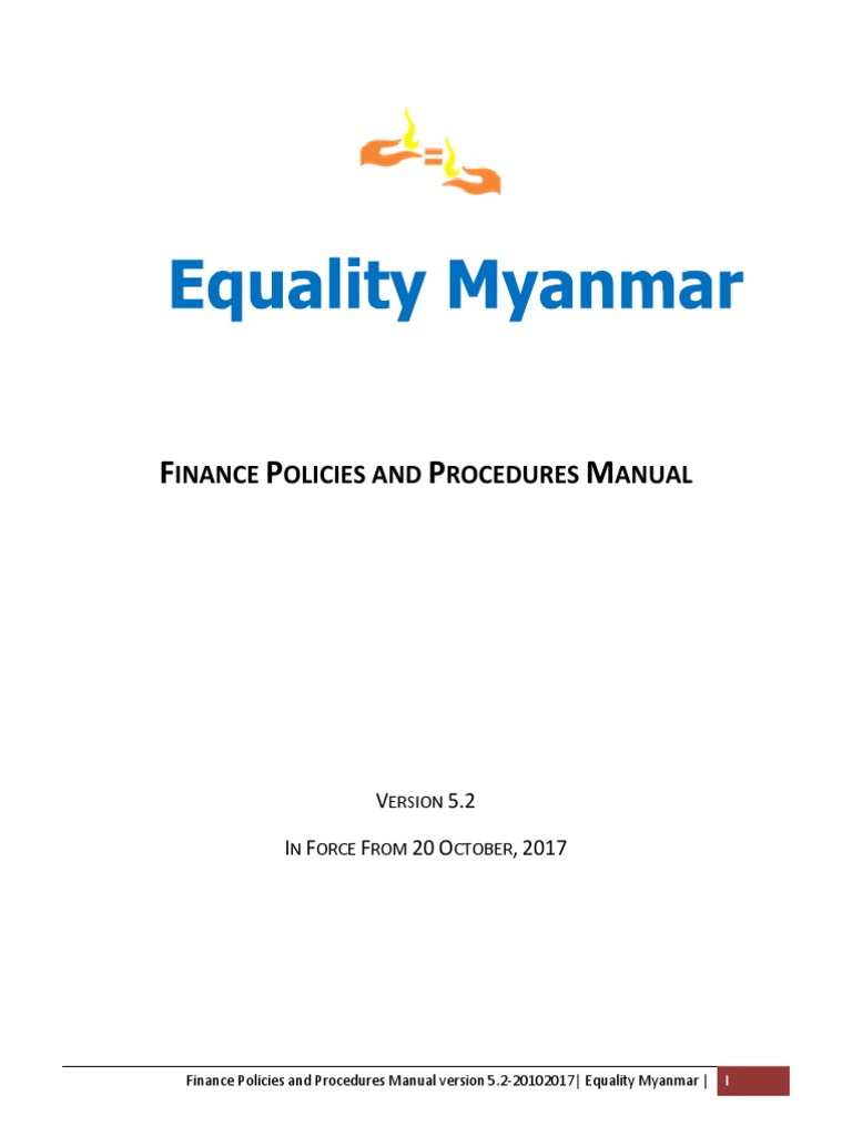 Finance Policies Procedures Manual Version 5.2 English Version | PDF ...