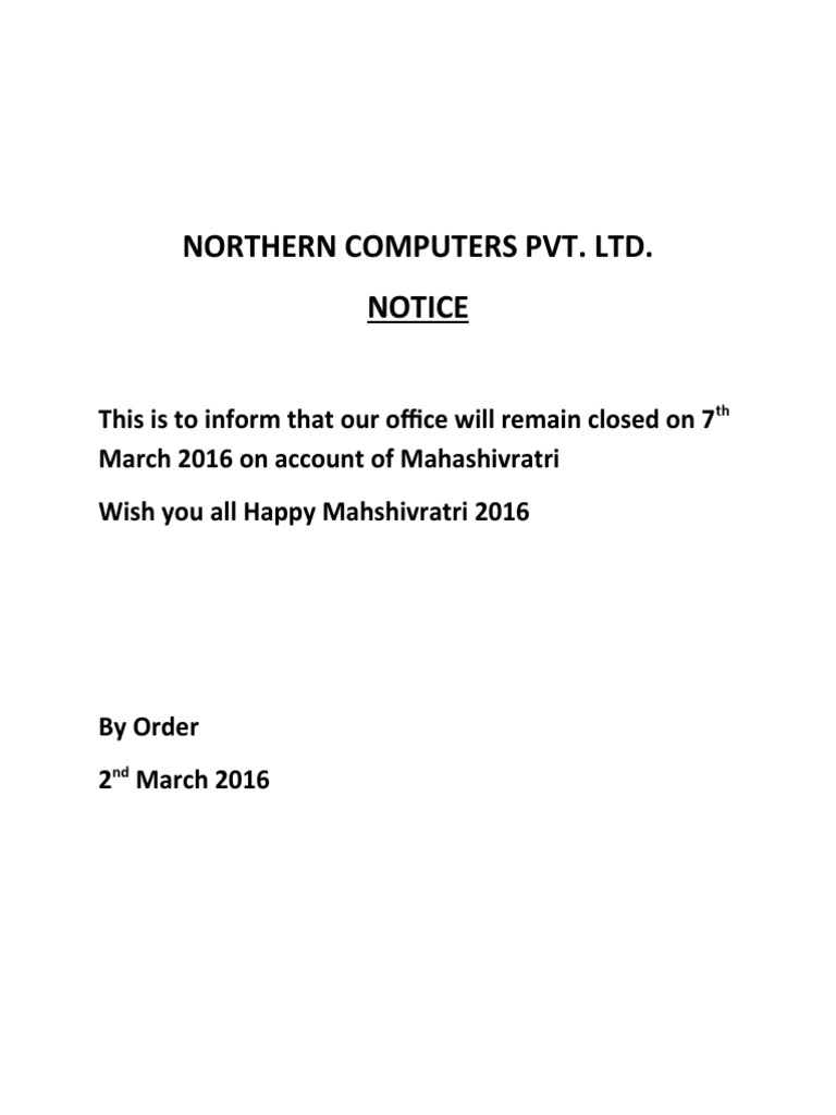 Northern Computers Pvt. Ltd. Notice | PDF
