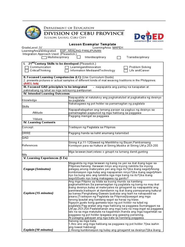 Le Arts Iv Q4 Week 2 Aralin 5 | PDF