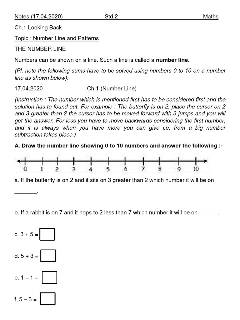 A. Draw The Number Line Showing 0 To 10 Numbers and Answer The ...