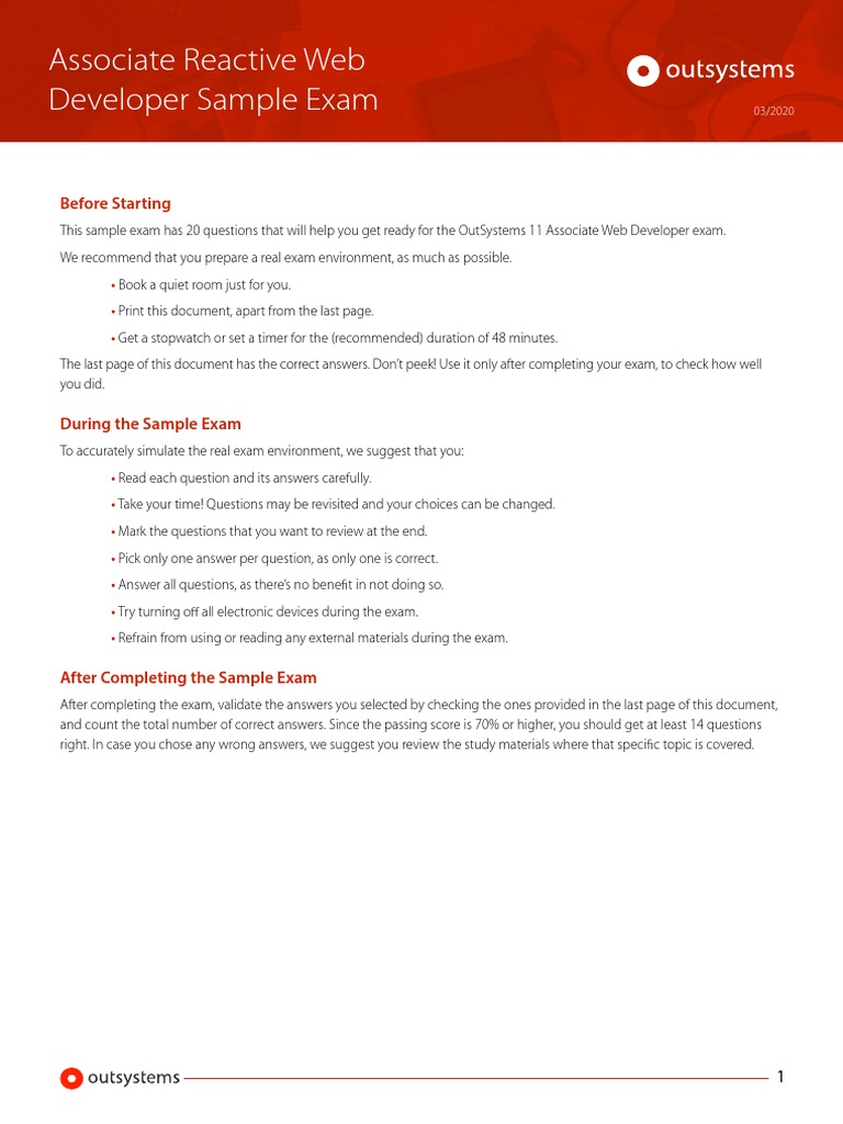 Associate Reactive Web Dev Sample Exam | PDF | Parameter (Computer ...