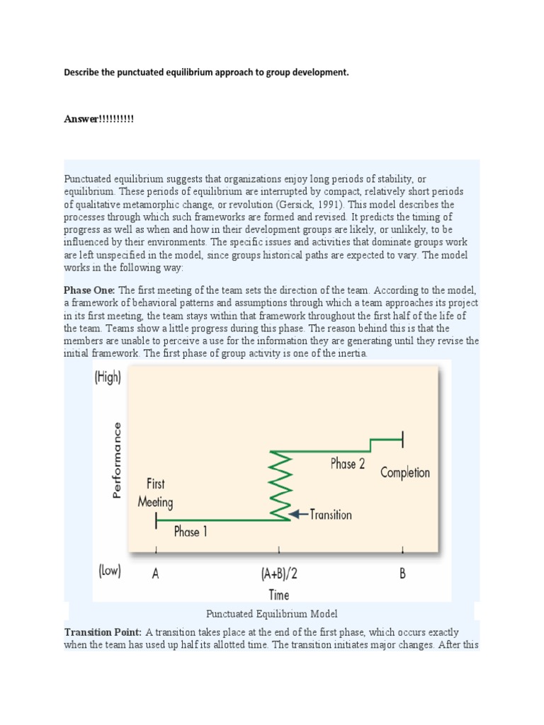 Punctuated Equilibrium Model Of Group Development